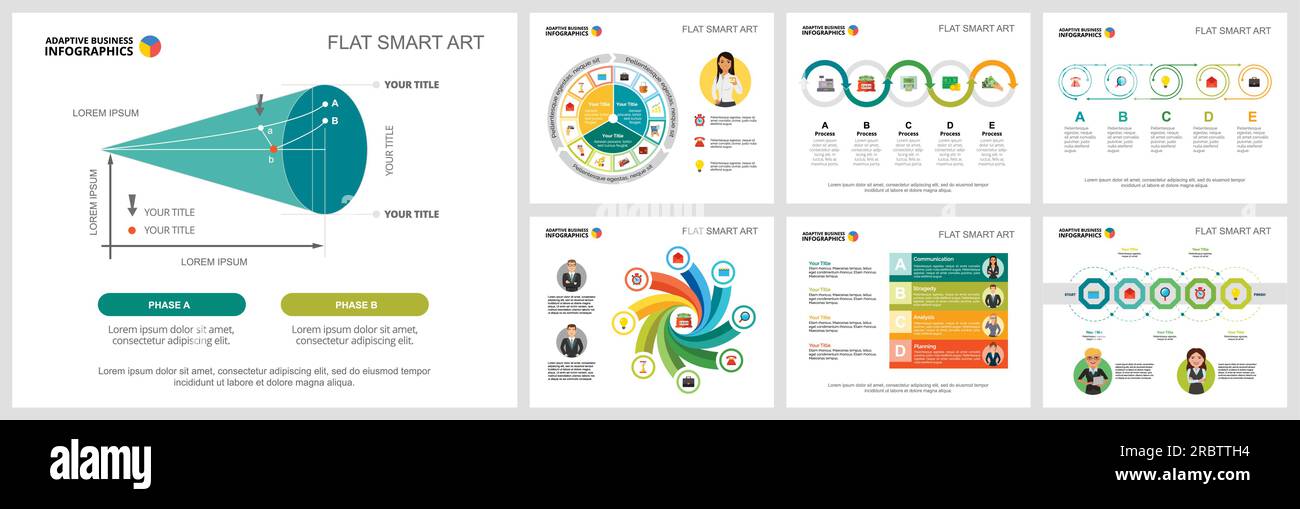 Colorful statistics or training concept infographic charts set Stock ...