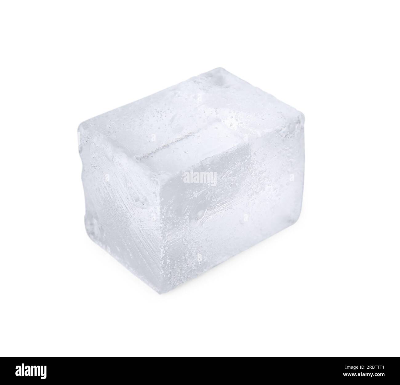 One crystal clear ice cube isolated on white Stock Photo - Alamy