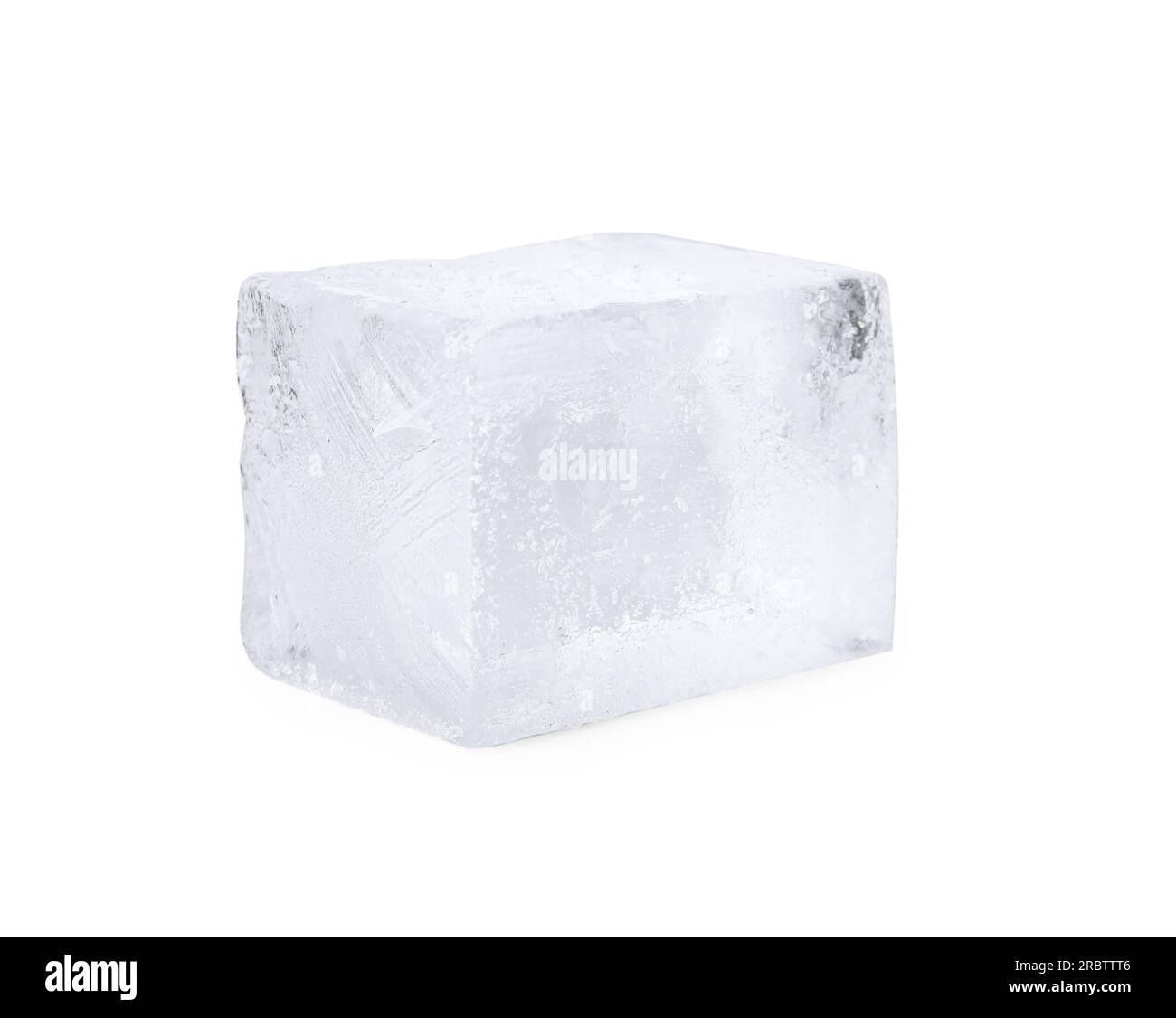 One crystal clear ice cube isolated on white Stock Photo - Alamy