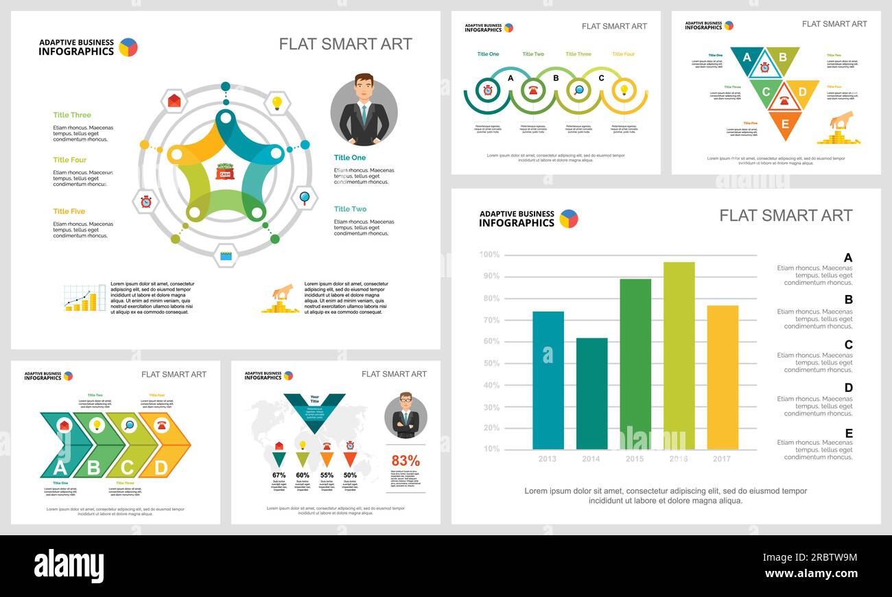 Colorful statistics and logistics infographic charts set Stock Vector ...