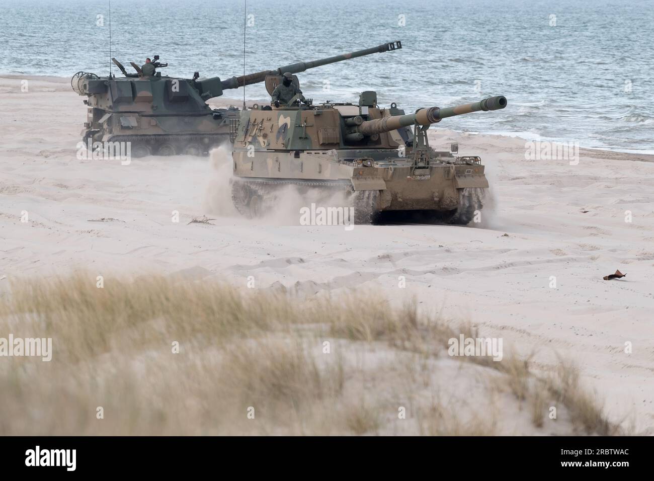 South Korea`s K9 Thunder gun-howitzers of the Polish Armed Forces ...