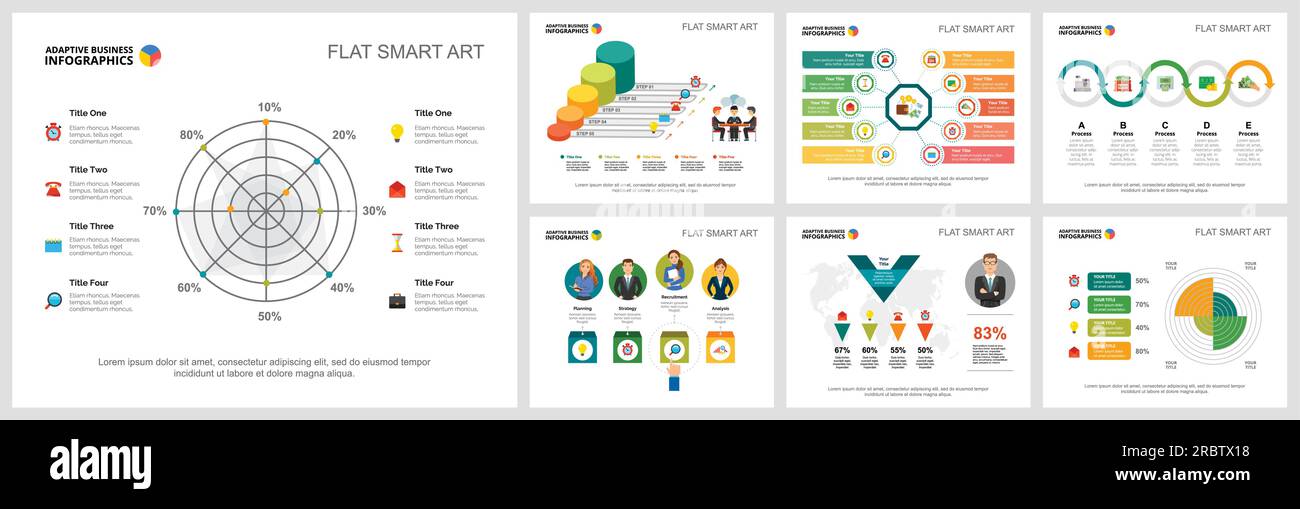 Colorful marketing or training concept infographic charts set Stock ...