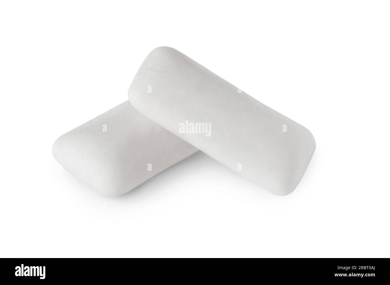 Two tasty chewing gums on white background Stock Photo - Alamy
