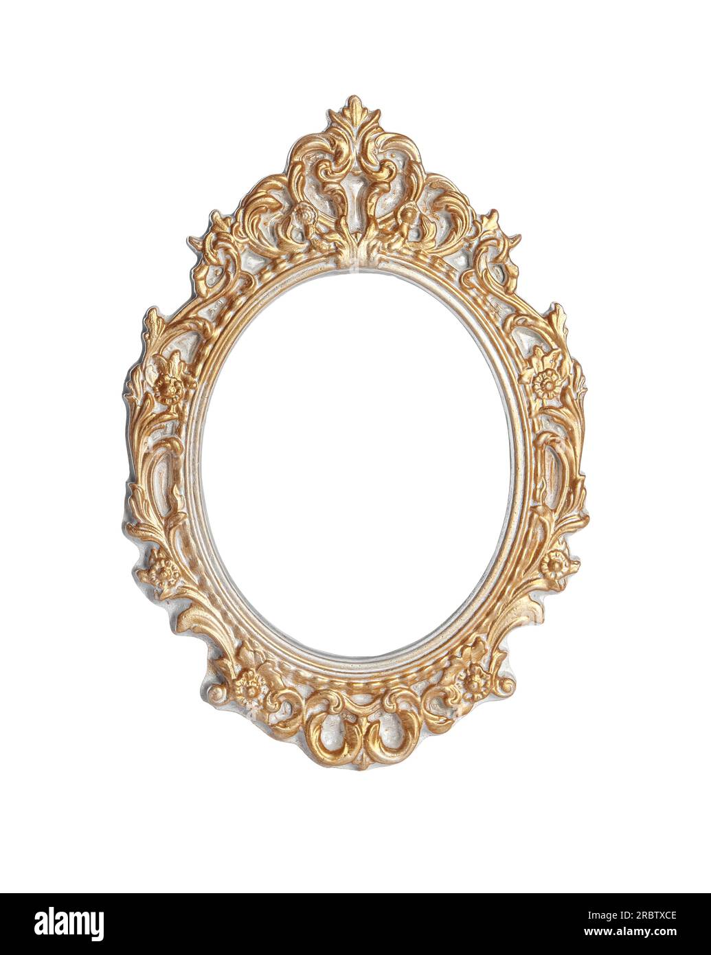 Golden round frame element vintage Cut Out Stock Images & Pictures - Alamy