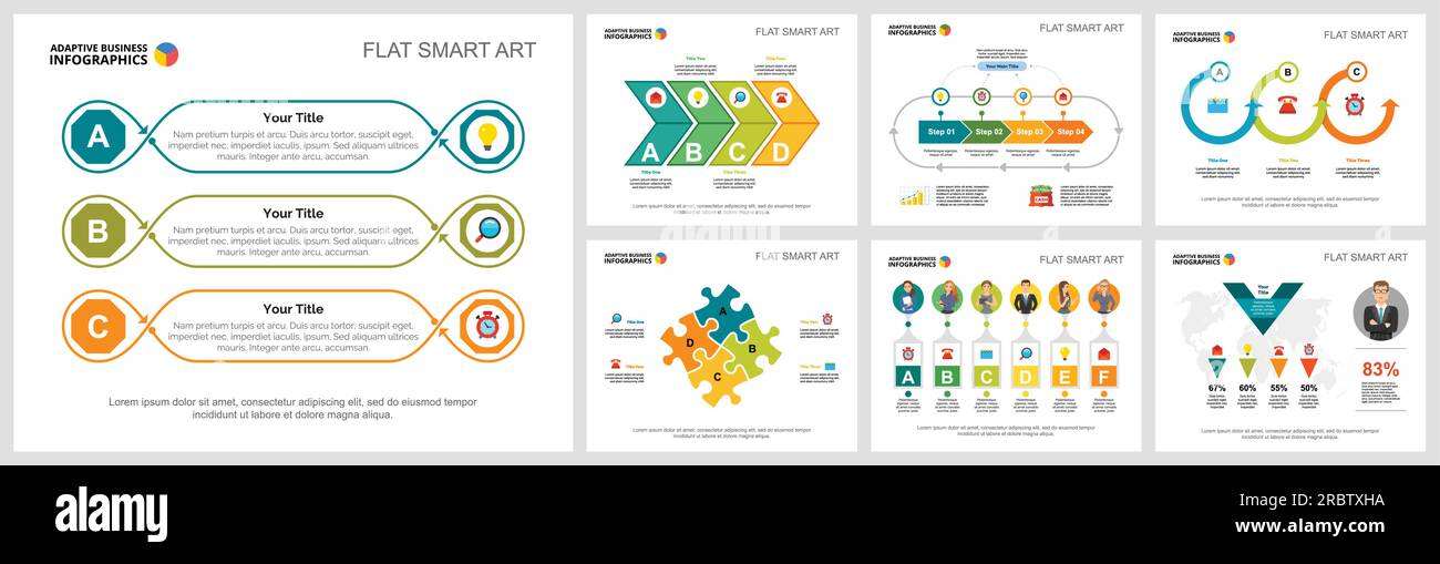 Colorful research or teamwork concept infographic charts set Stock ...