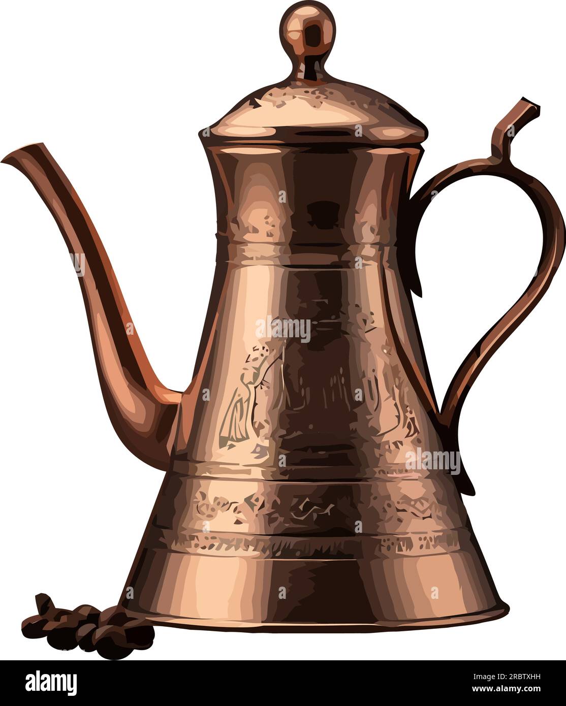 Ancient pottery jug with ornate handle design Stock Vector Image & Art ...