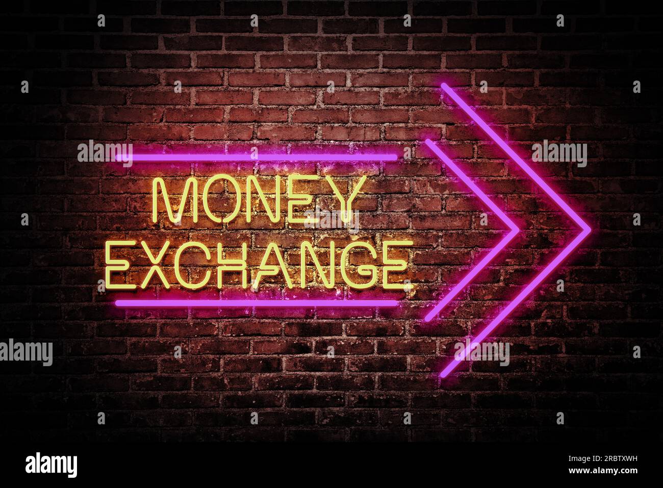 Yellow neon currency exchange symbol hi-res stock photography and ...