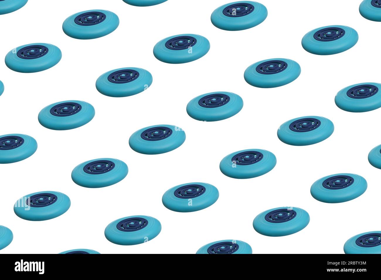 Set of blue frisbee on white background Stock Photo - Alamy