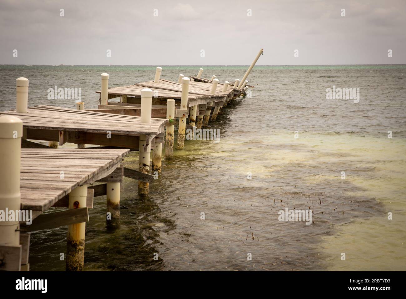 Aftermath of a Storm with damage done to a pier Stock Photo - Alamy