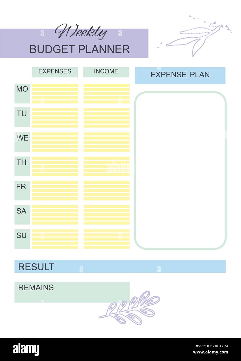 Budget planner template Cut Out Stock Images & Pictures - Alamy