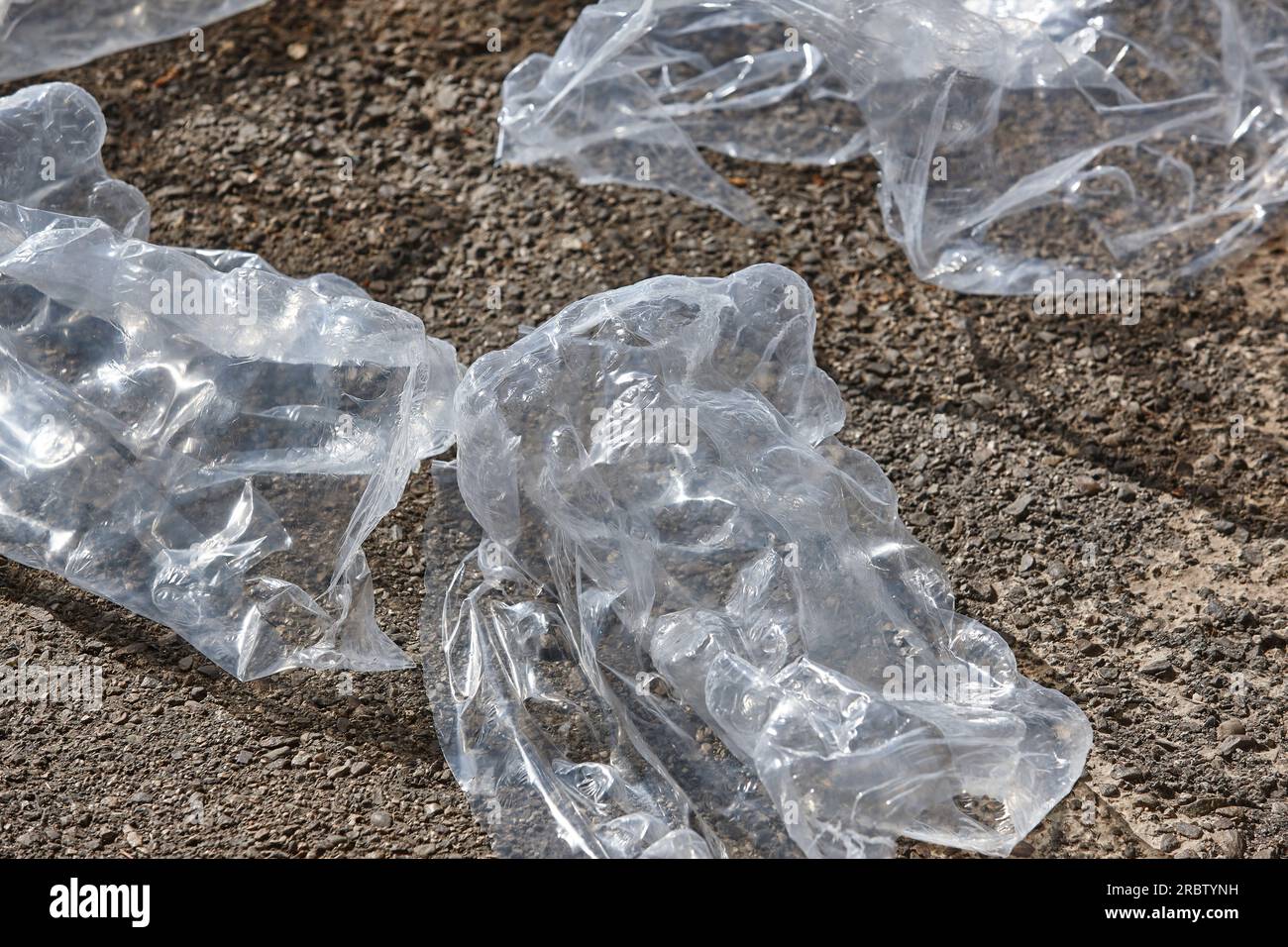 Plastic waste. Disposable management. PVC pollution. Global warning ...