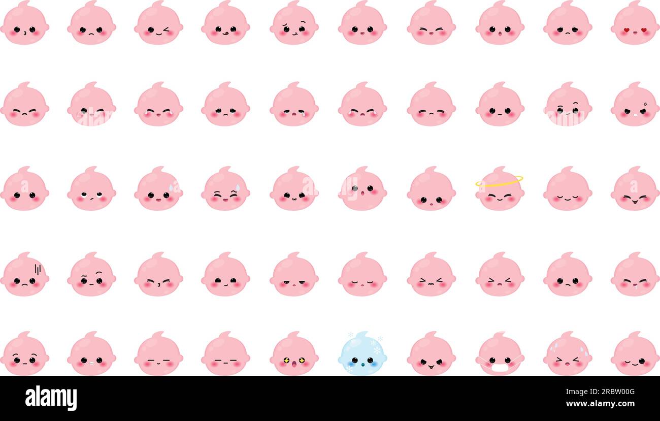 Set of colored cute baby emoji icons Vector Stock Vector Image & Art ...