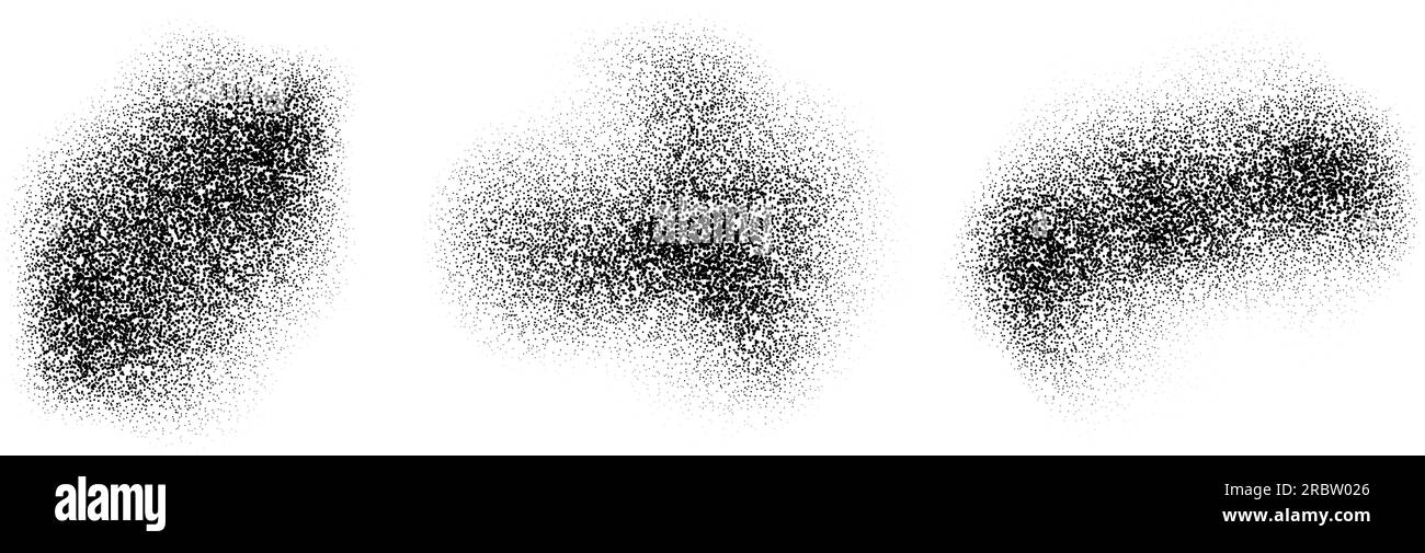 Abstract fluid dotted gradients stains. Noise grain texture shapes set ...