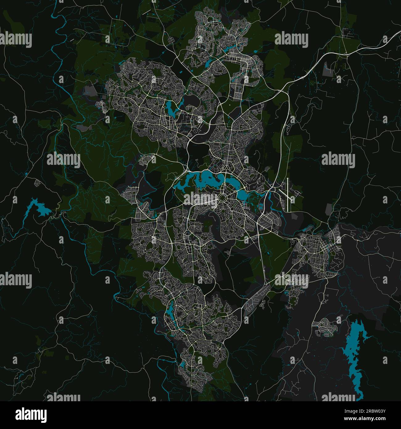 Vector City Map of Canberra, Australia data from Openstreetmap Stock ...