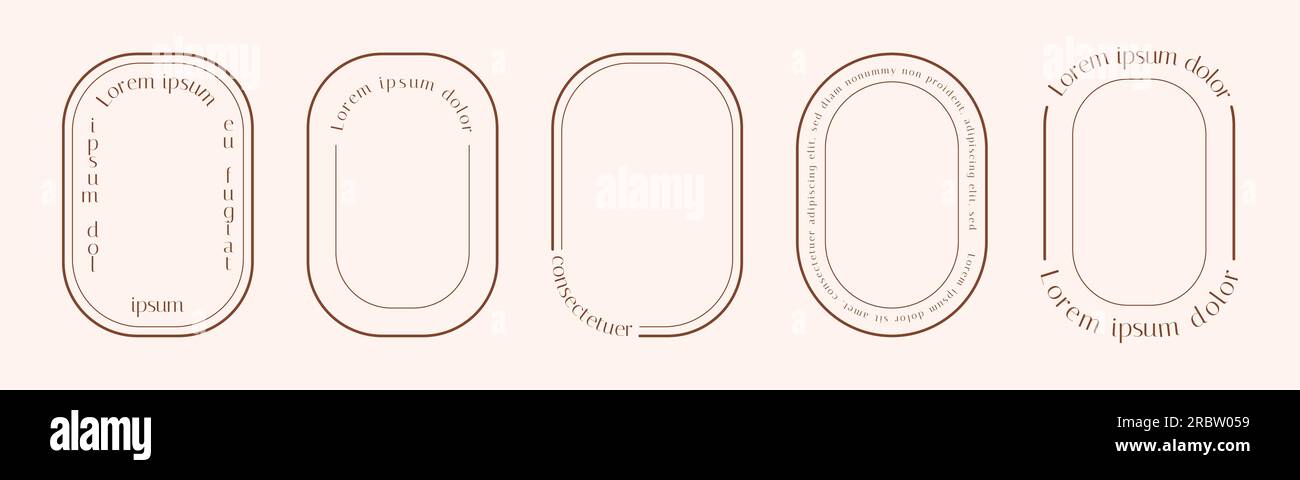 Minimalistic aesthetic y2k frames. 5 different tipes Stock Vector Image ...