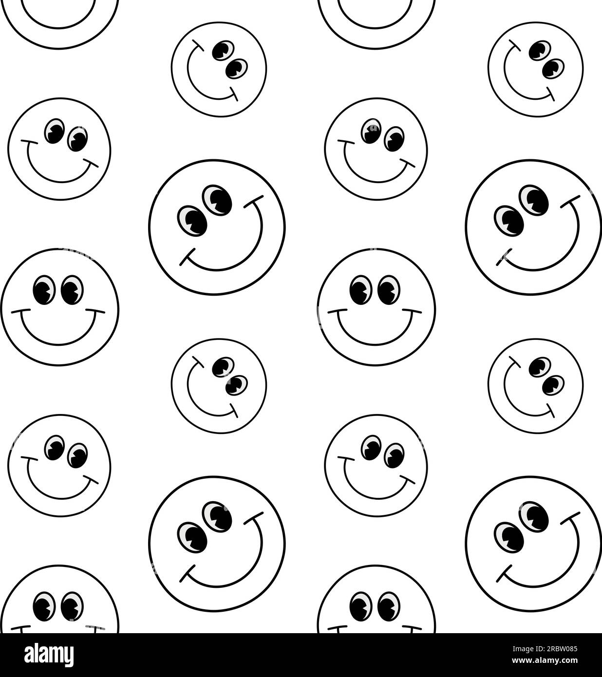 Vector seamless pattern of groovy face with smile Stock Vector Image ...