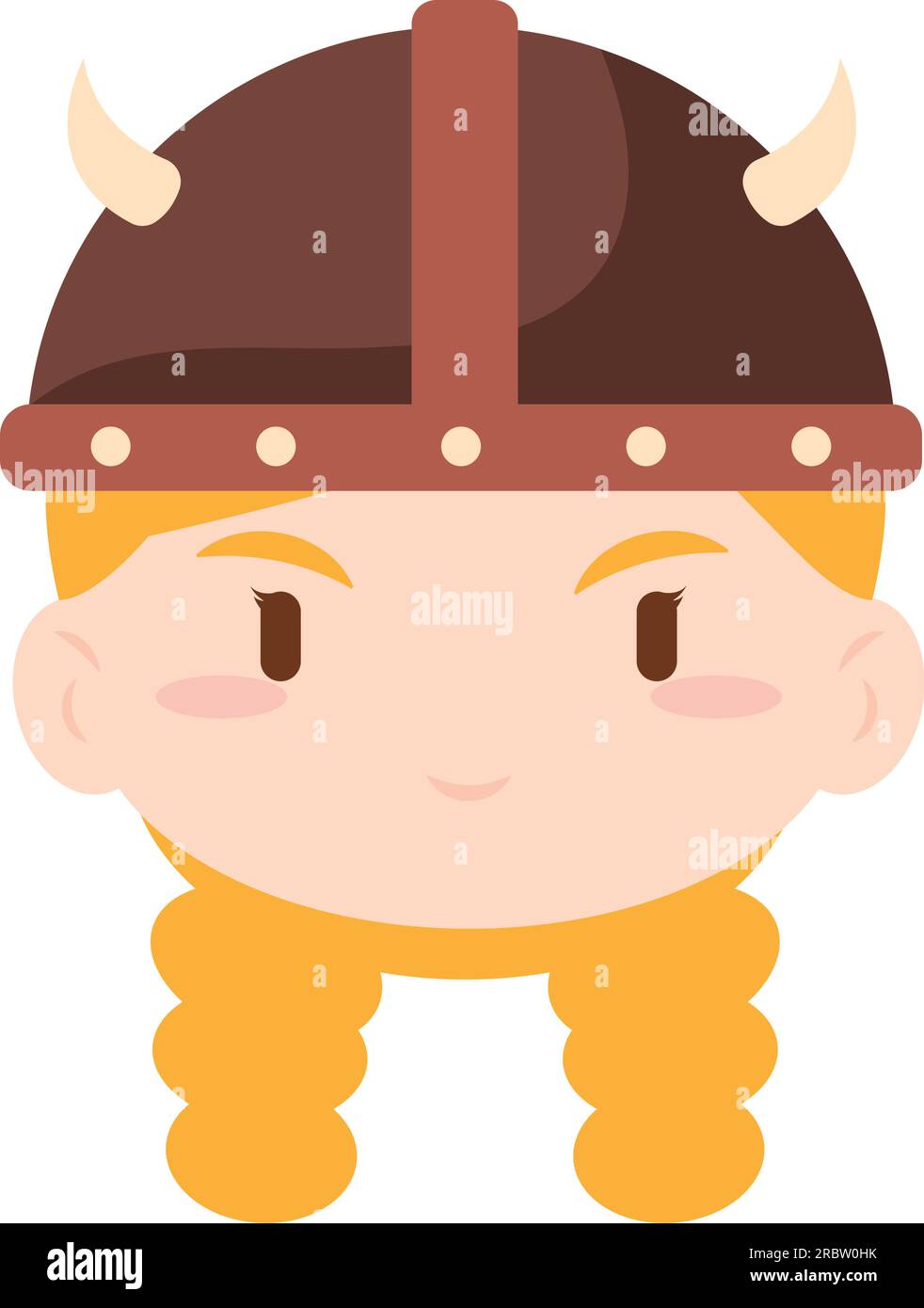 Isolated cute chibi female viking character avatar Vector Stock Vector ...
