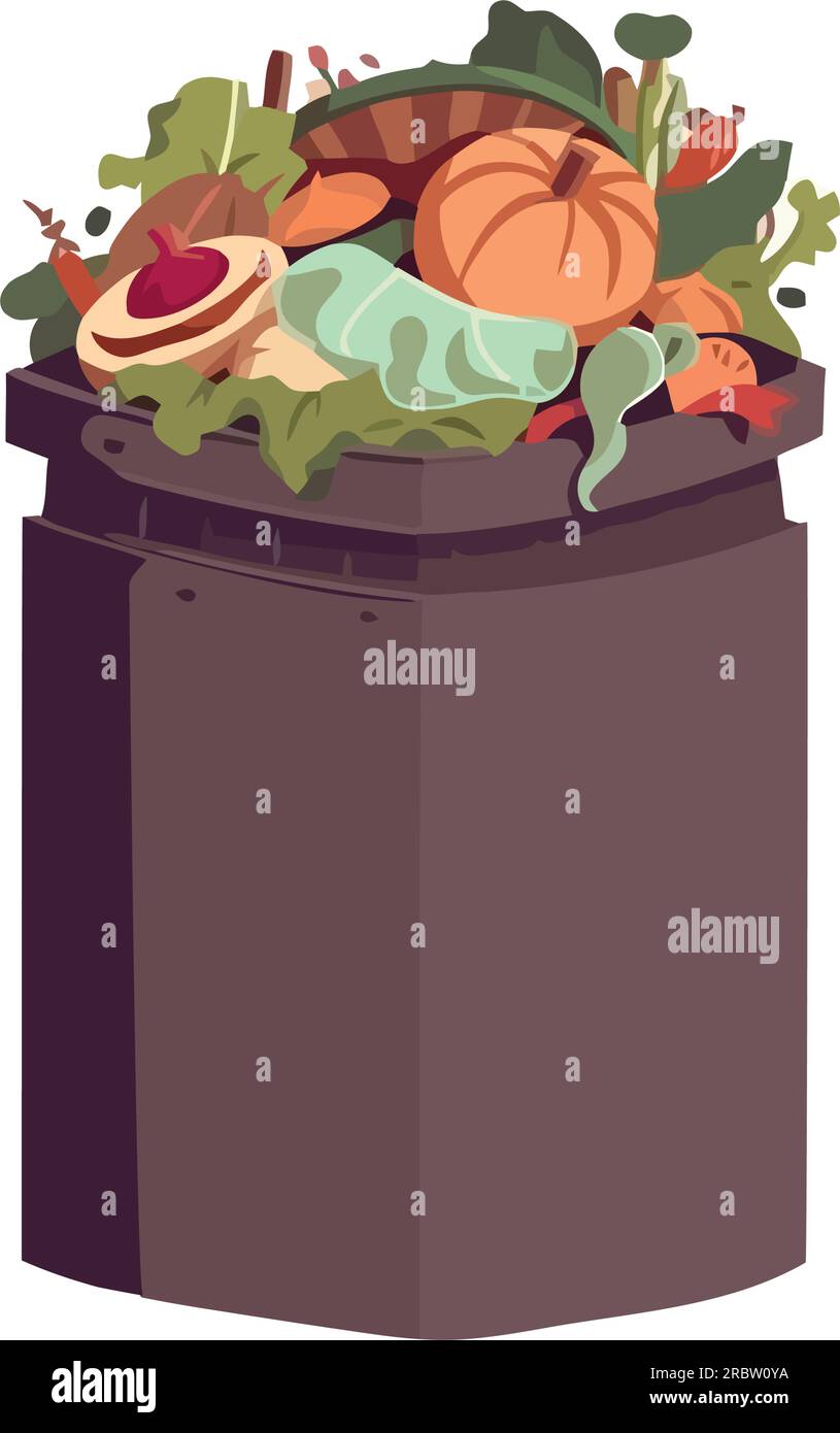 vegetables trash illustration Stock Vector Image & Art - Alamy