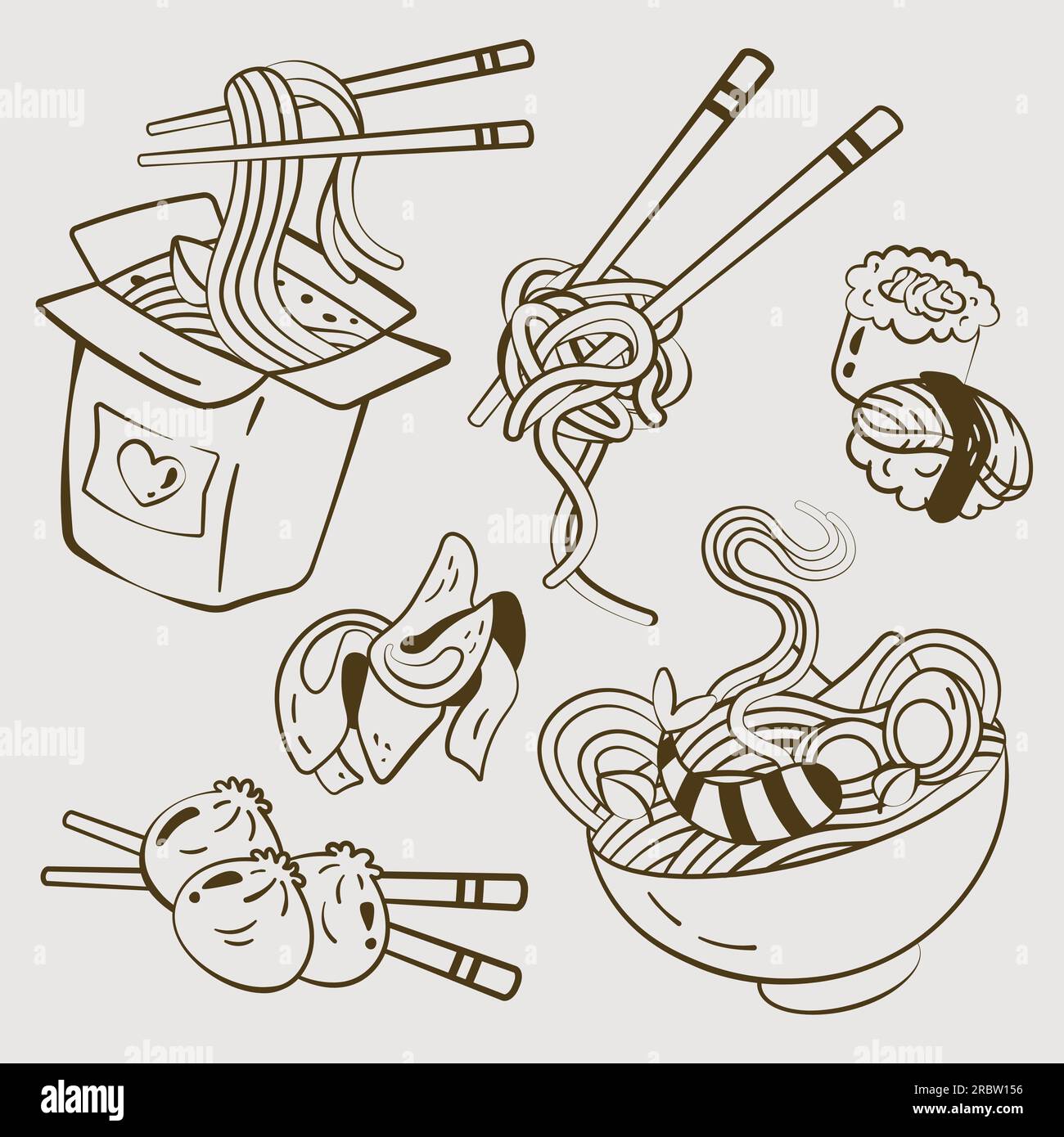 asian food vector sketch hand drawing Stock Vector Image & Art - Alamy