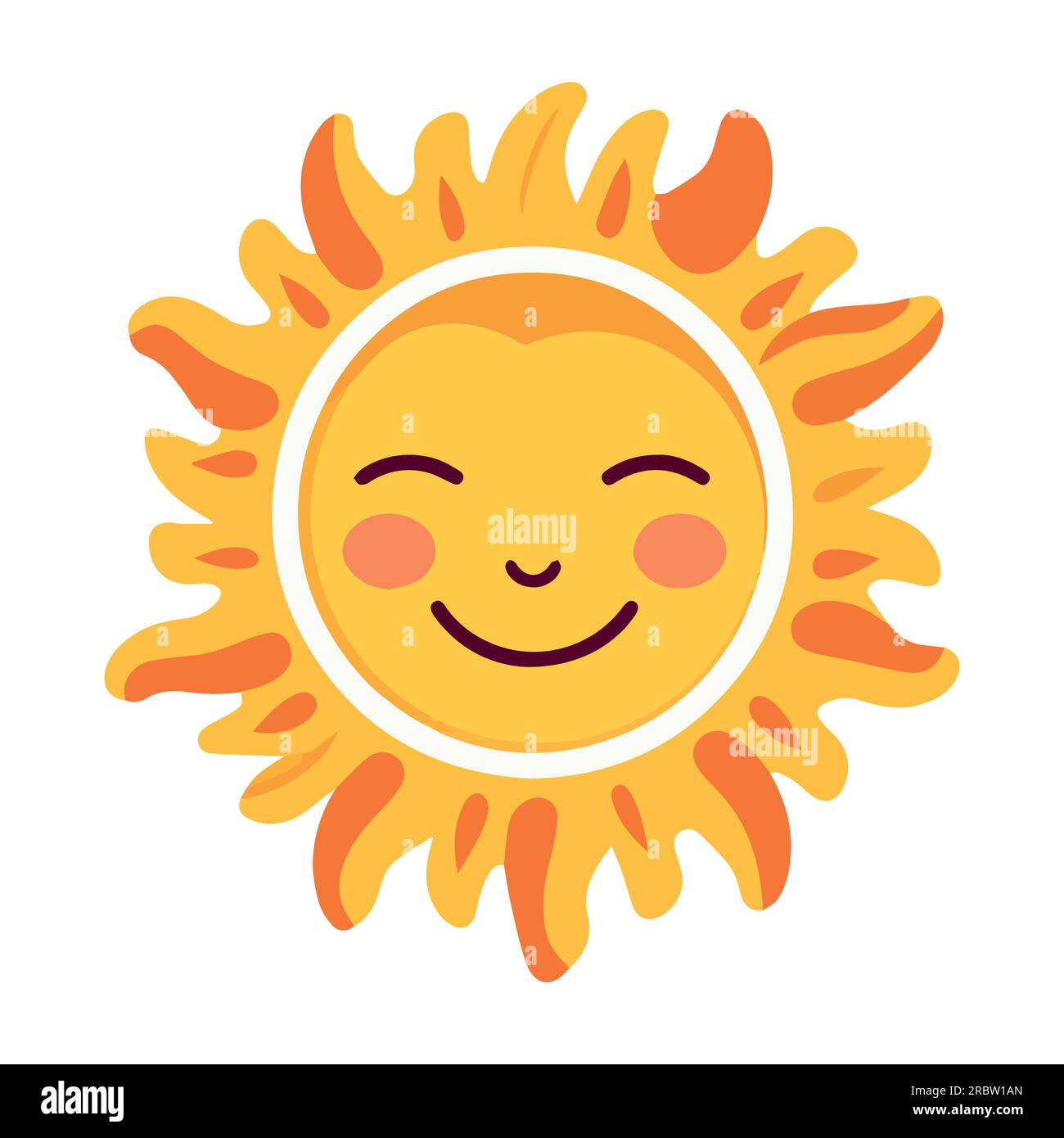 Emoji of the sun. Funny summer sunshine, baby. Vector icons of cartoon ...