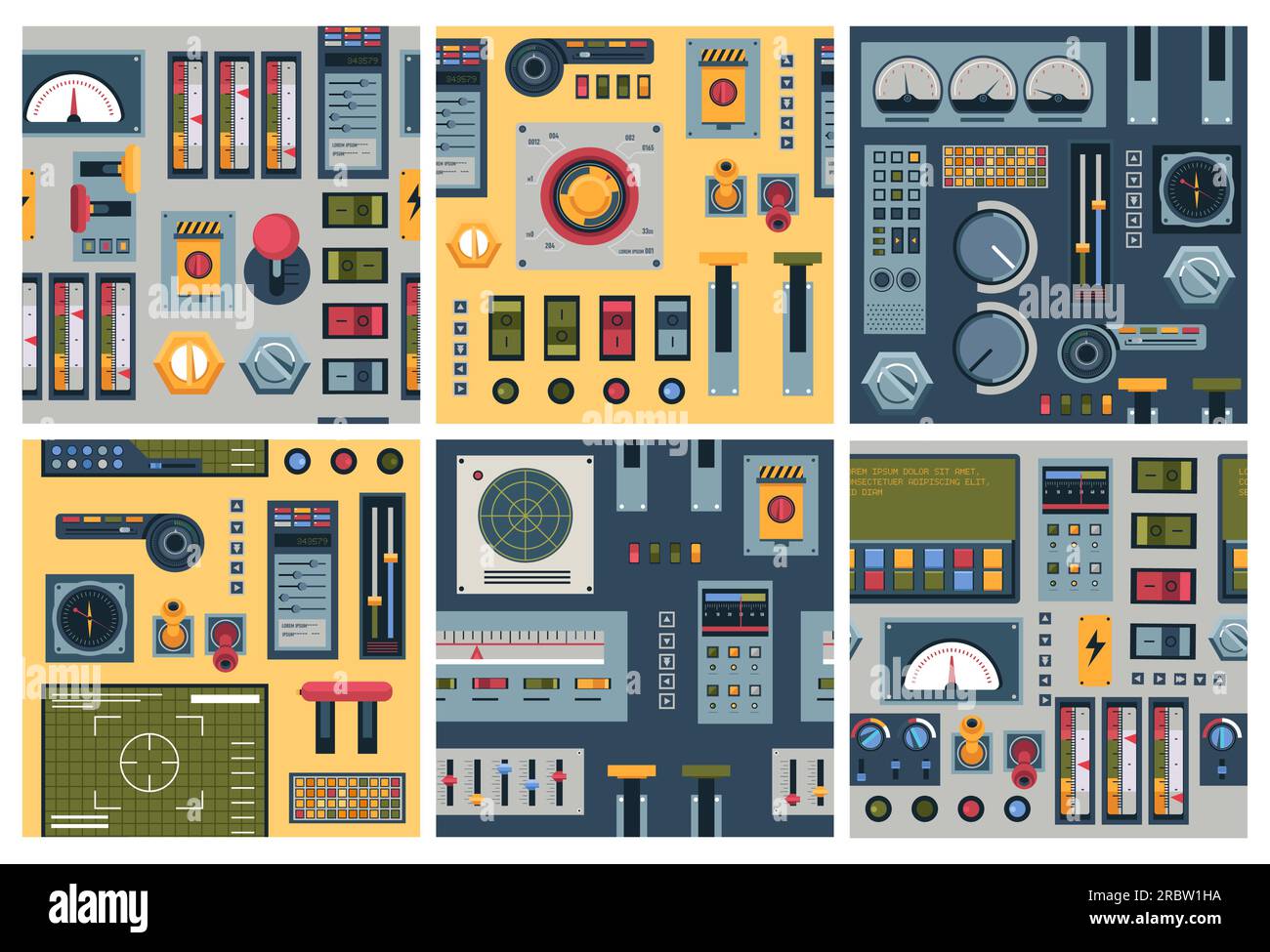 Decorative pattern design set with device panel Stock Vector Image ...