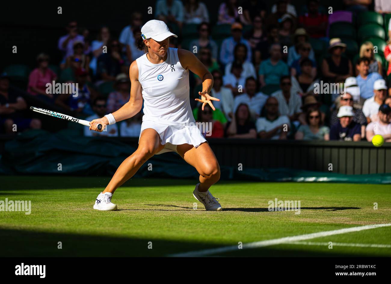 Iga Swiatek of Poland in action against Belinda Bencic of Switzerland ...