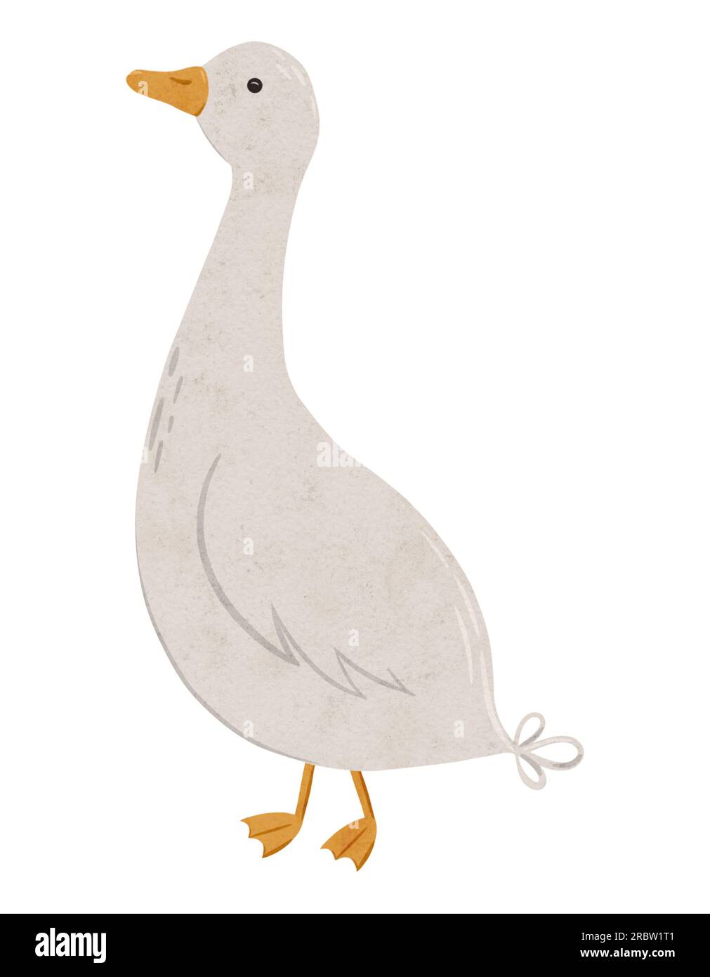Cute goose. Digital hand drawn illustration with little farm animal ...