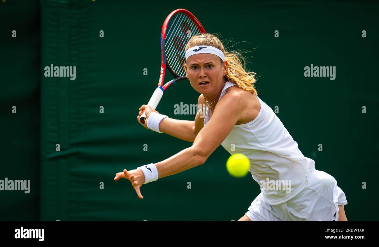 Marie Bouzkova of the Czech Republic in action during the fourth round ...