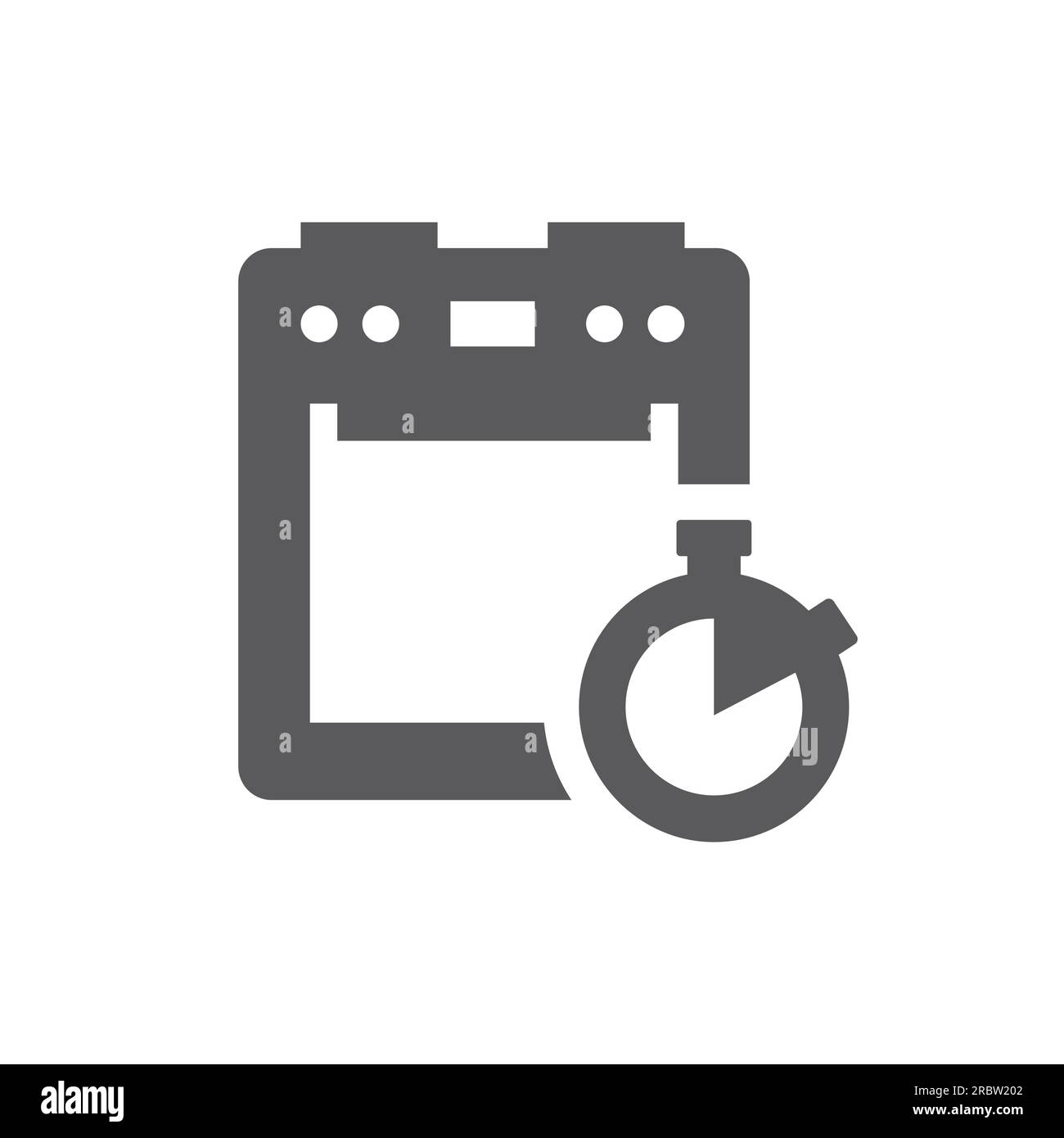 Oven and clock or stopwatch vector icon. Cooking time, making food ...