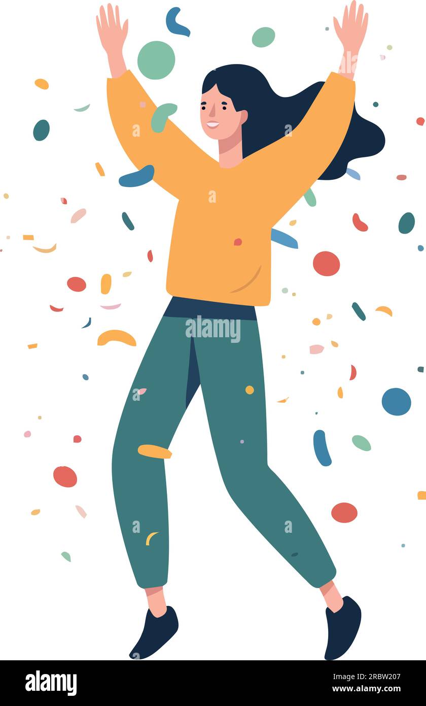 Jumping women celebrate success Stock Vector Image & Art - Alamy