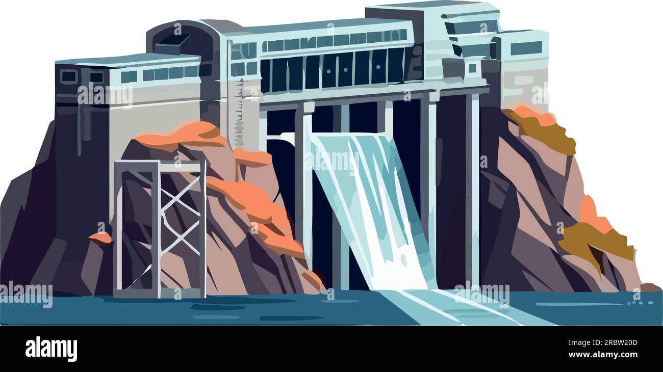 Modern water dam Stock Vector Image & Art - Alamy
