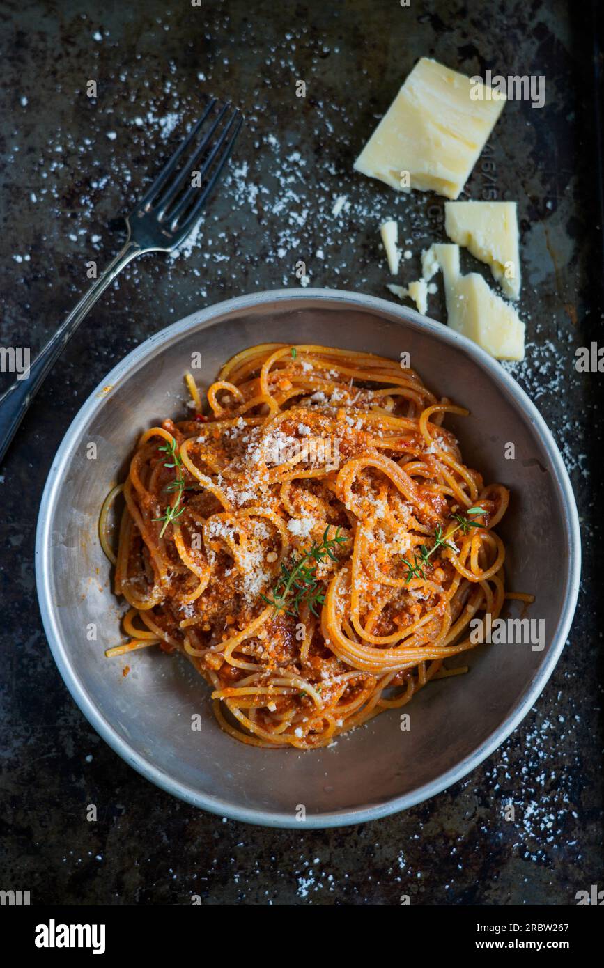 Classic Italian Spaghetti with cheese Stock Photo - Alamy