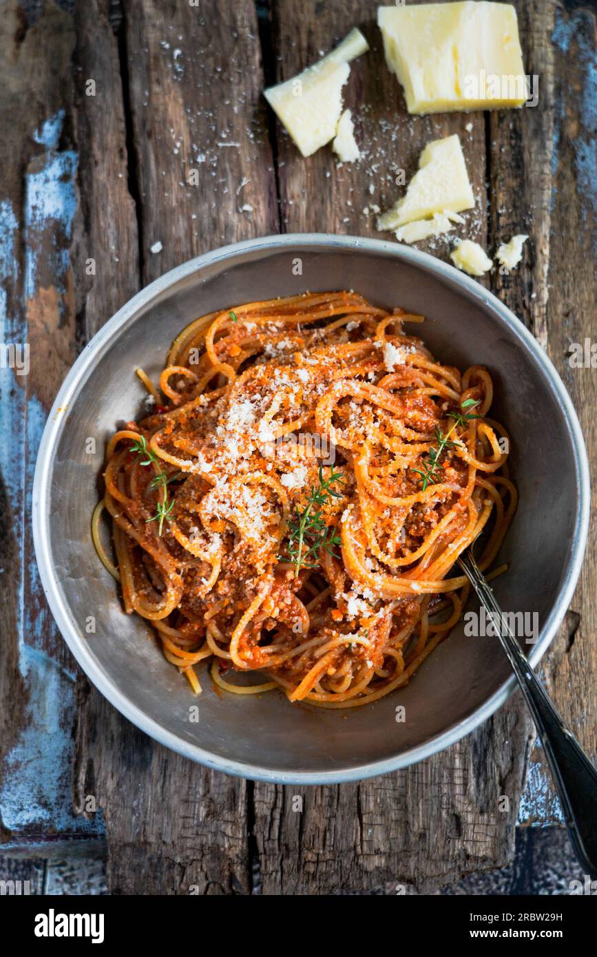 Classic Italian Spaghetti with cheese Stock Photo - Alamy
