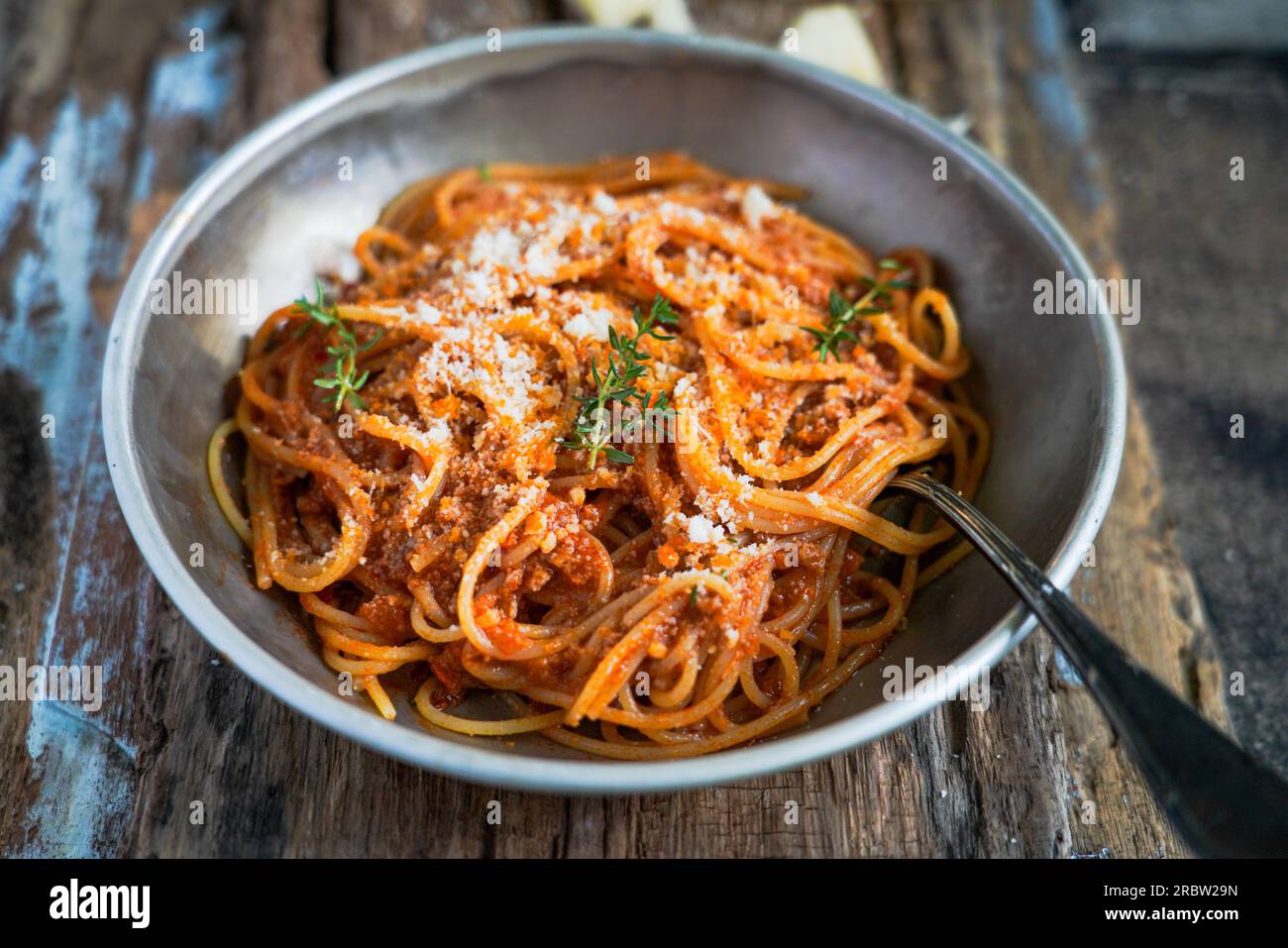 Classic Italian Spaghetti with cheese Stock Photo - Alamy