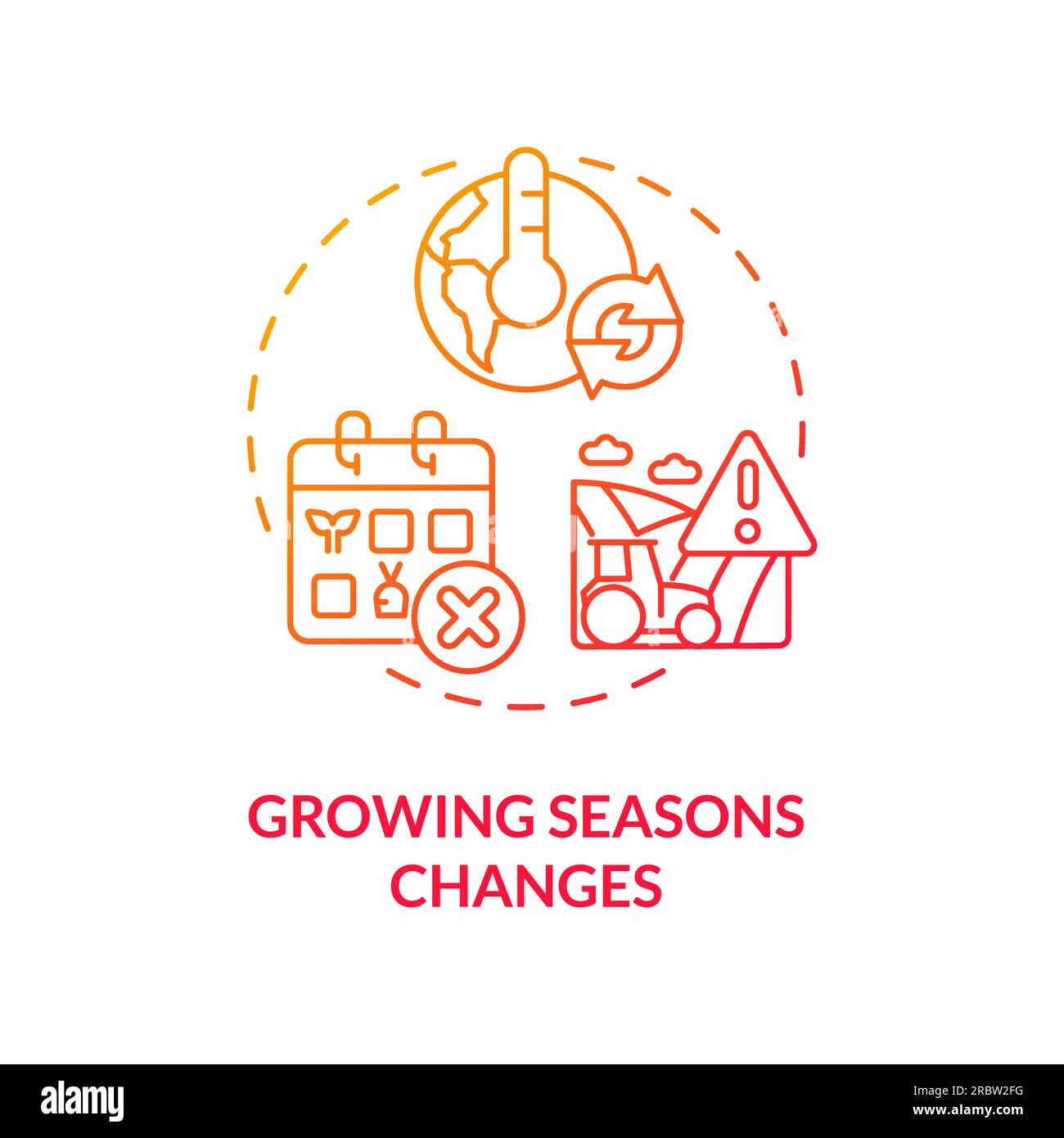 Editable growing season changes icon heatflation concept Stock Vector ...
