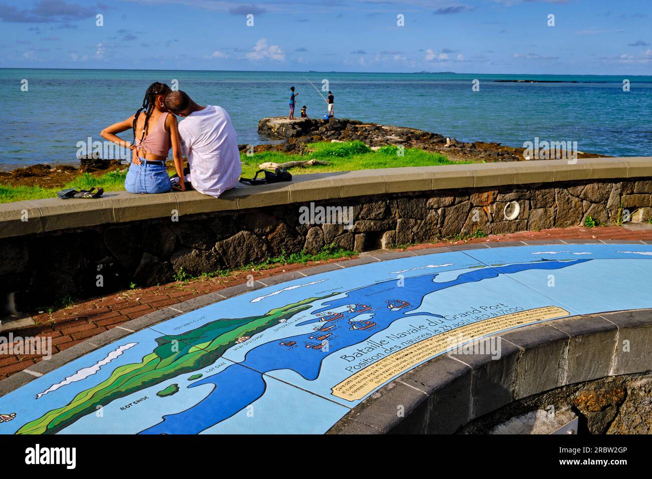 Mauritius, Grand Port district, Mahébourg, site of the Battle of Grand ...