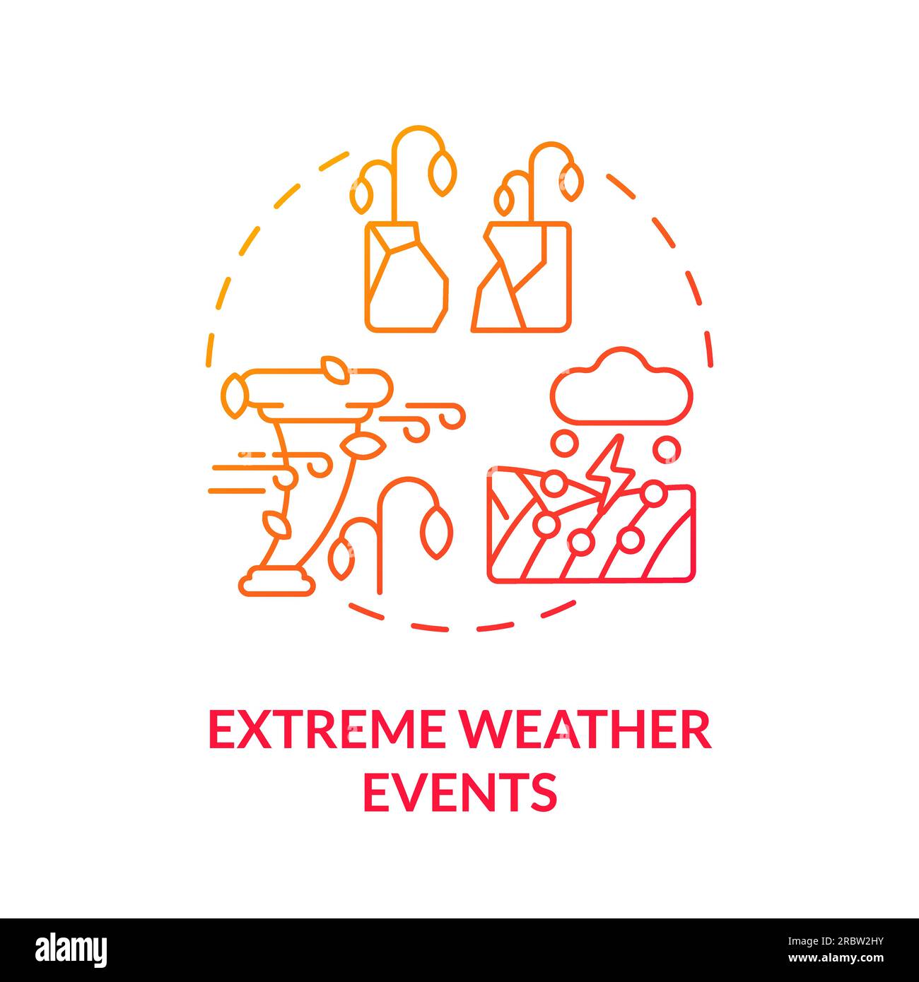 Thin line extreme weather events icon heatflation concept Stock Vector ...