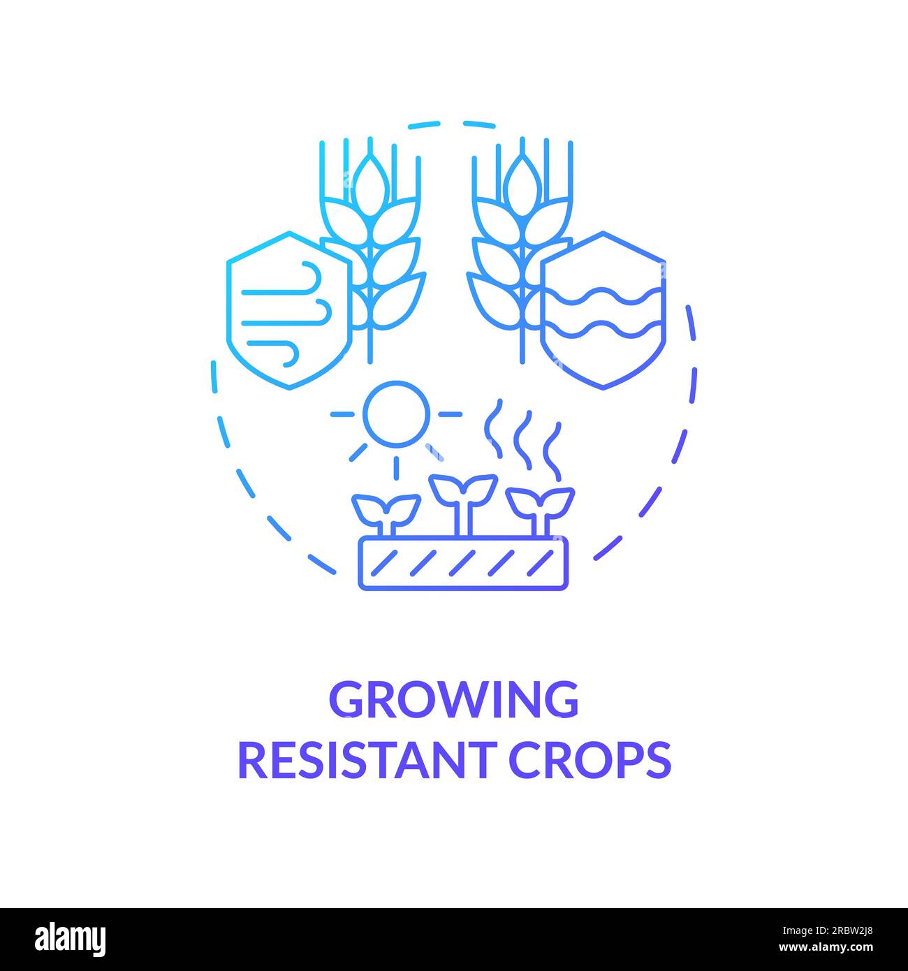 Growing resistant crops icon heatflation concept Stock Vector Image ...