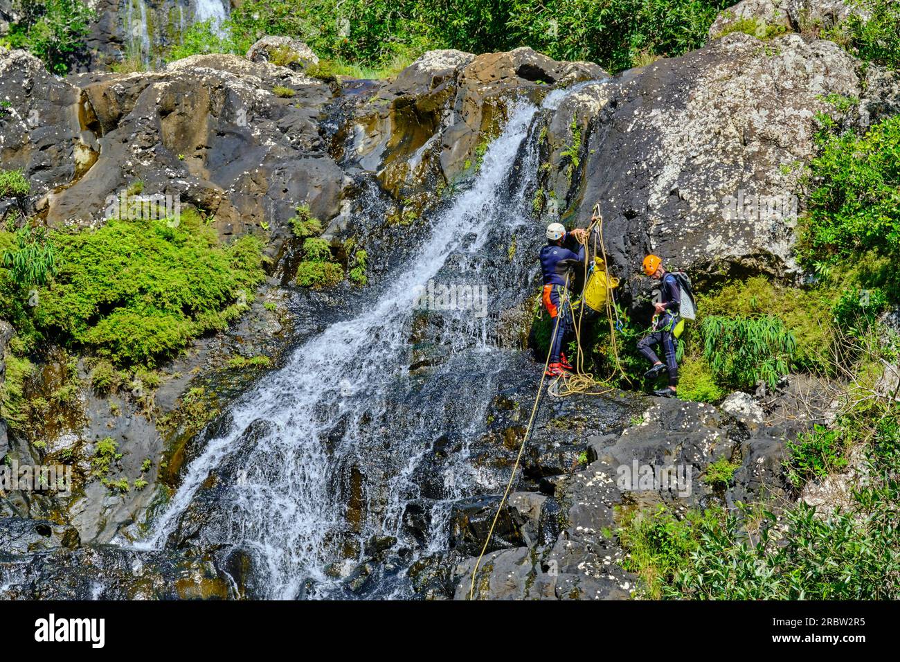 Mauritius, Plaines Wilhems district, Henrietta, the Seven Waterfalls of the Tamarin River ...