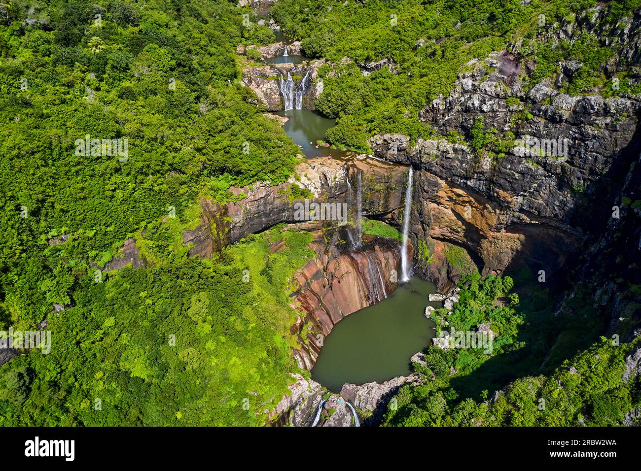 Mauritius, Plaines Wilhems district, Henrietta, the Seven Waterfalls of ...