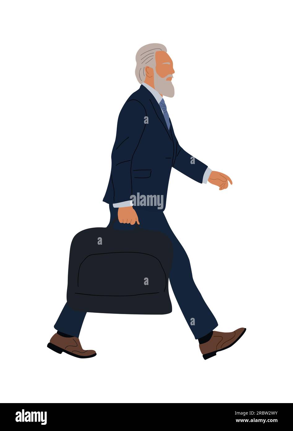 Senior Business man walking side view vector Stock Vector Image & Art ...