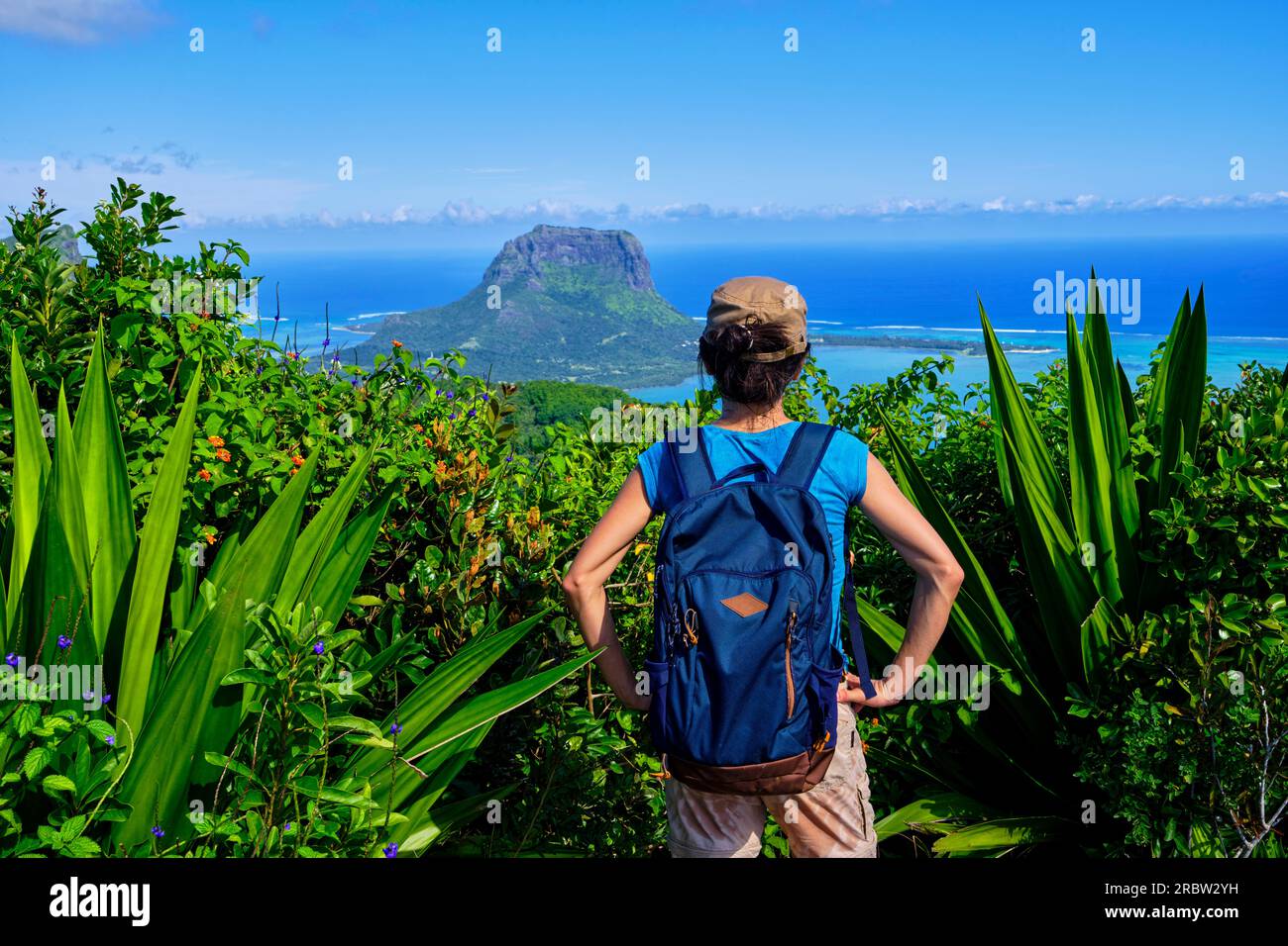 Mauritius, Black River district, Morne Brabant peninsula from the Piton ...