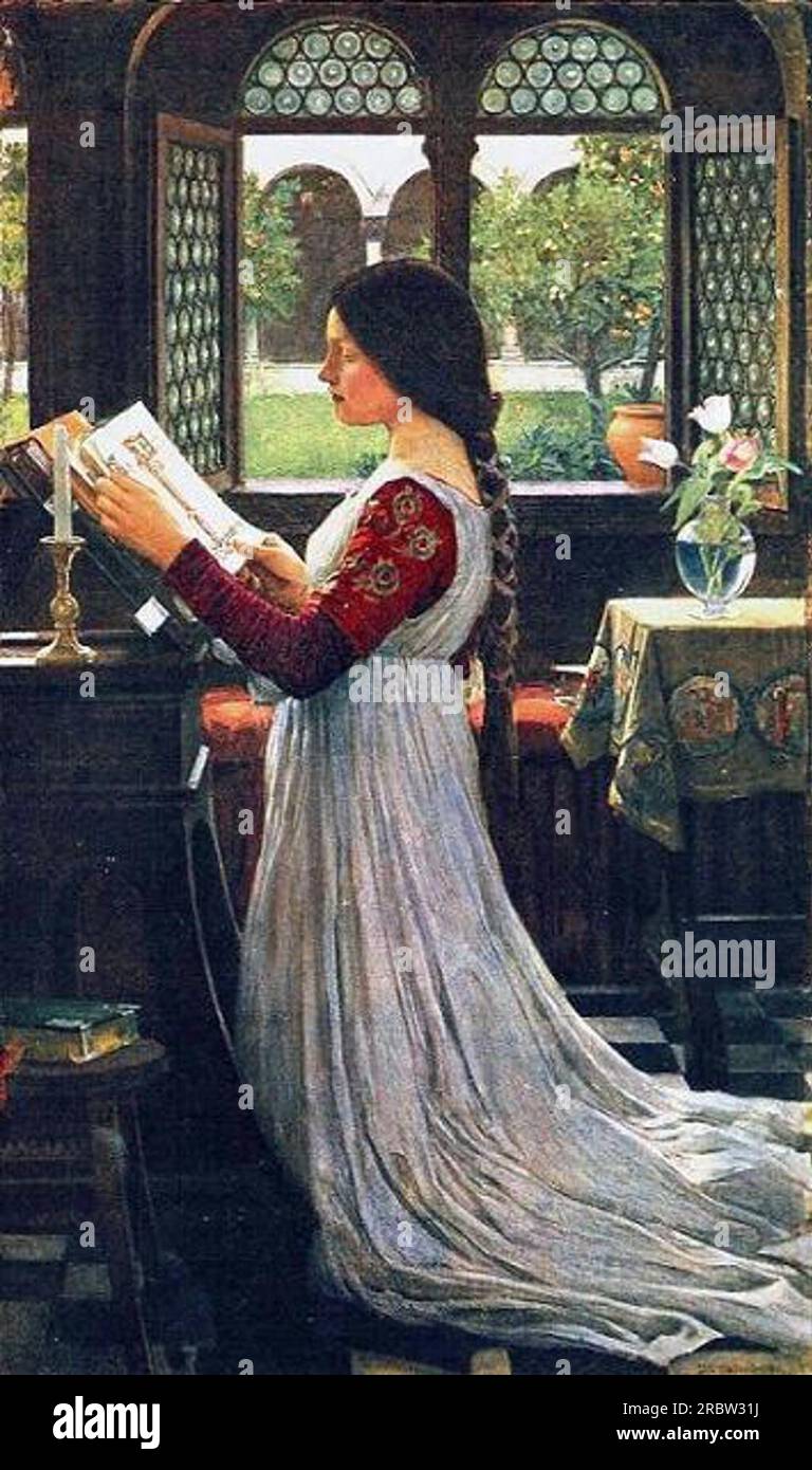 The Missal 1902 by John William Waterhouse Stock Photo - Alamy