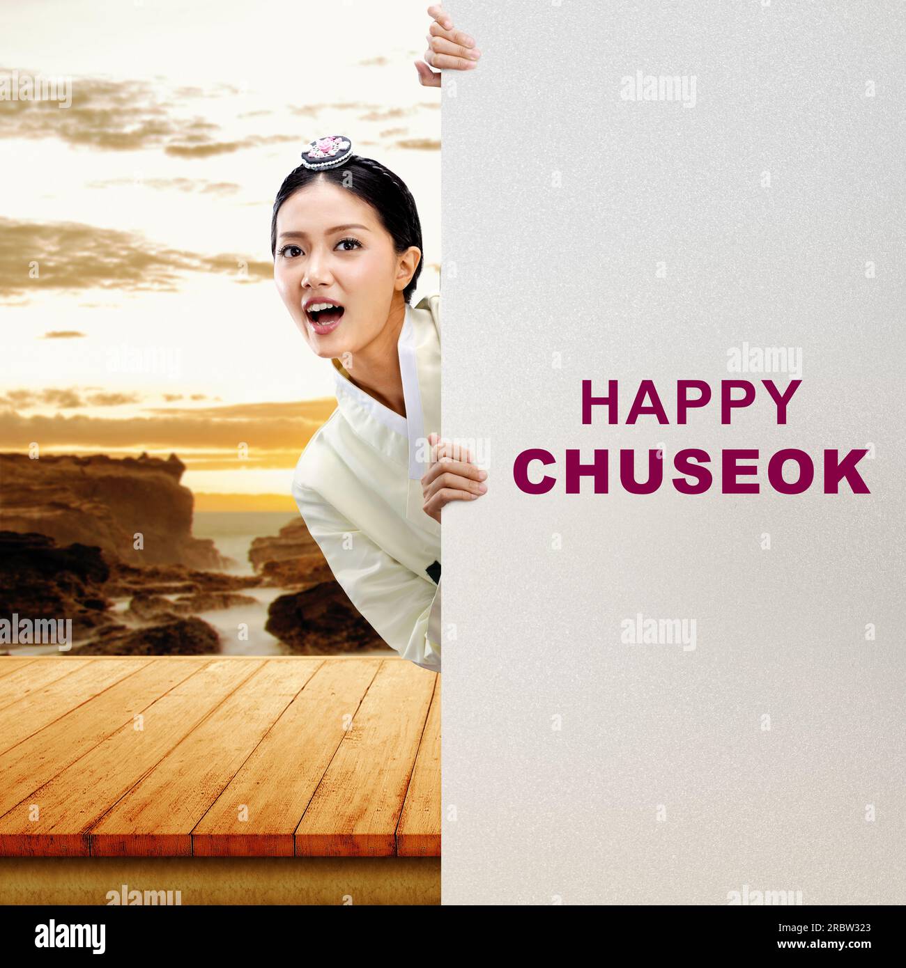 Asian woman wearing a traditional Korean national costume, Hanbok ...