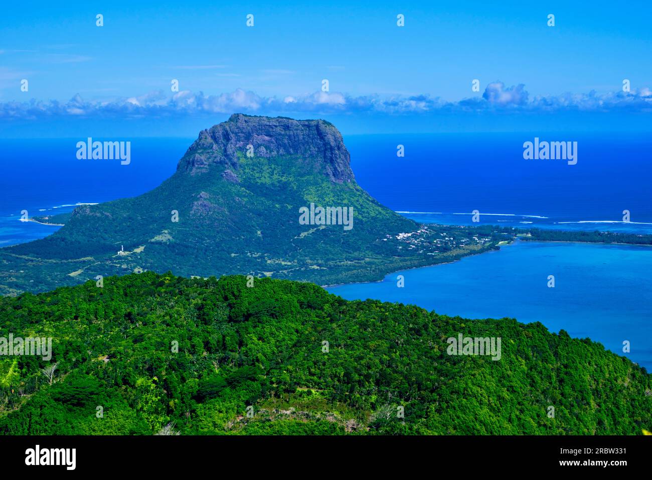 Mauritius, Black River district, Morne Brabant peninsula from the Piton ...