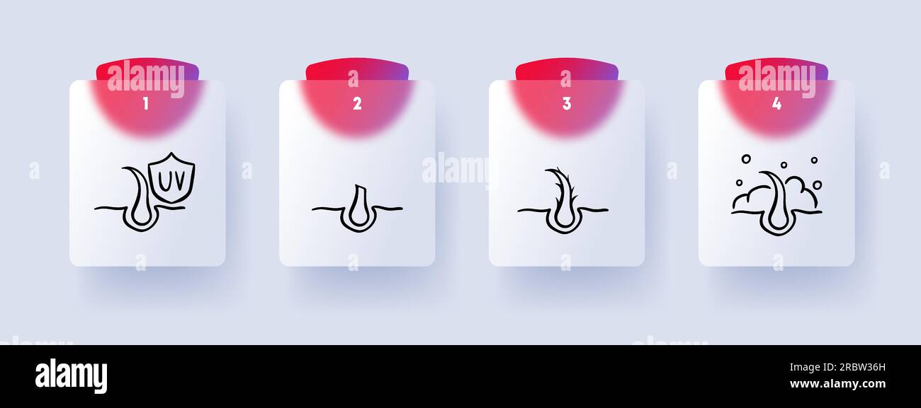 Hair care line icon. Shampoo, conditioner, scalp care, balm ...