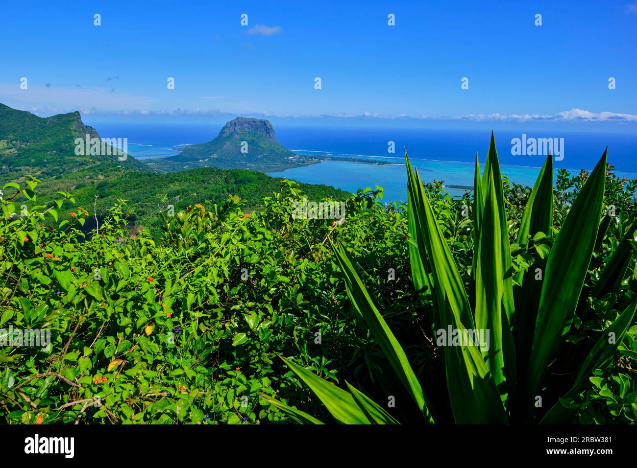 Mauritius, Black River district, Morne Brabant peninsula from the Piton ...