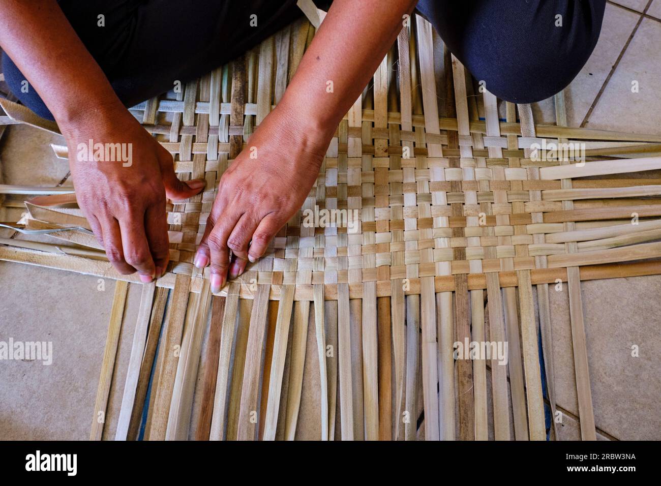 Mauritius, Grand Port district, Old Grand Port, vacoas weaving center ...