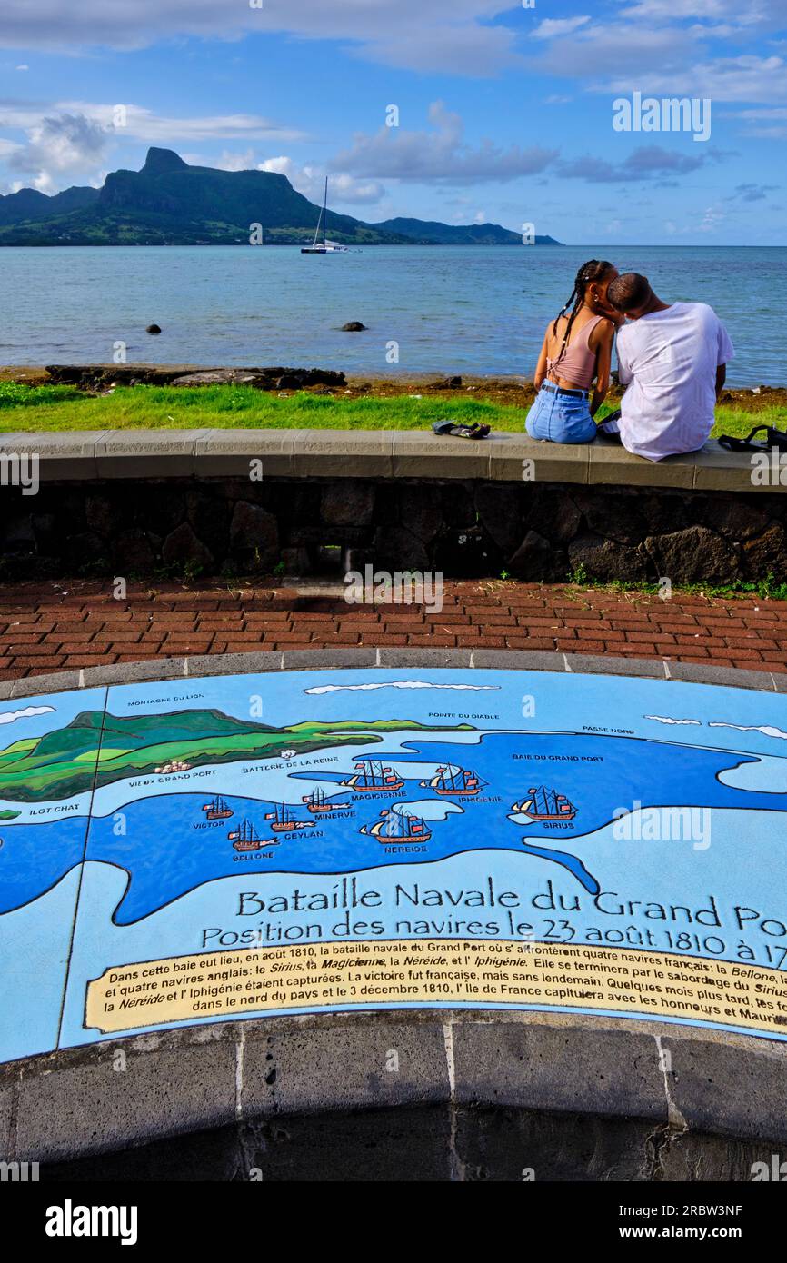 Mauritius, Grand Port district, Mahébourg, site of the Battle of Grand ...