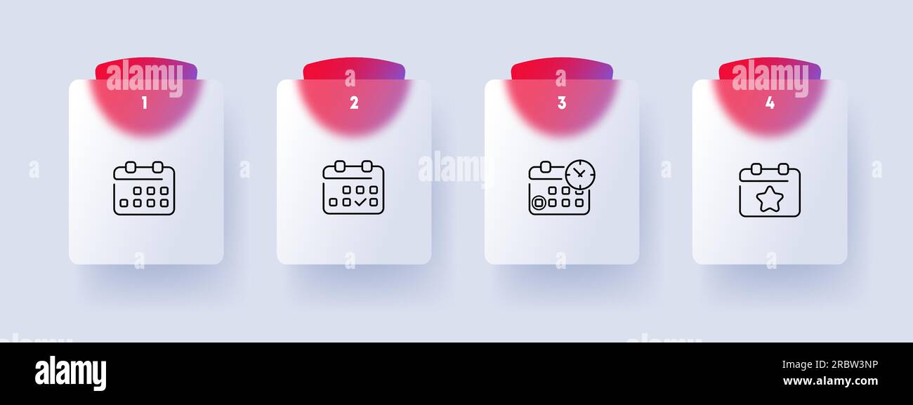 Calendar line icon. Weekend, organizer, timer, holiday, asterisk ...